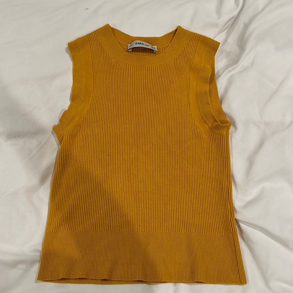 Zara | Tops | Zara Mustard Yellow Knit Tank Top | Poshmark